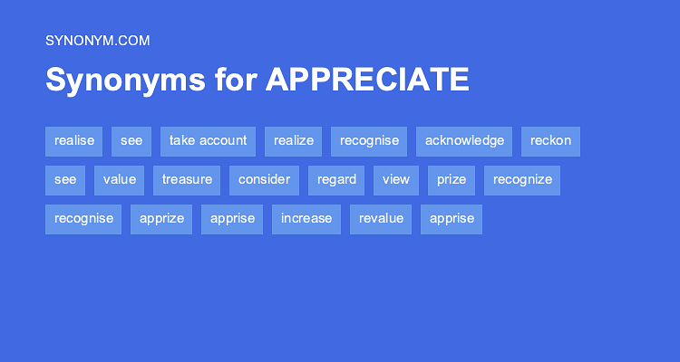 Another Word For APPRECIATE Synonyms Antonyms