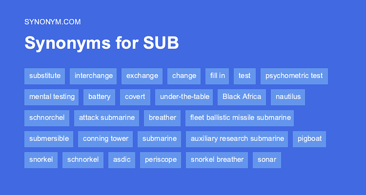 Another Word For SUB Synonyms Antonyms